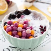 China Fast Cook 500g Three Color Mixed Small Taro Ball  Tapioca Pearls For Bubble Tea for sale