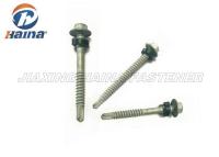 China Painted Hex Head Mechanical Galvanized self tappingdrilling  screws and Rubber Washer for metal sheet for sale