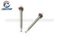 China Painted Hex Head Mechanical Galvanized self tappingdrilling  screws and Rubber Washer for metal sheet for sale