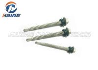 China Painted Hex Head Mechanical Galvanized self tappingdrilling  screws and Rubber Washer for metal sheet for sale
