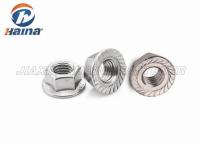 China Stainless Steel 304  Plain Color Serrated Hex Flange Nuts for Pipe Connections for sale