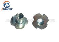 China Zinc Plated Haina Custom Fasteners Square Head Gr 4.8 Tee Nut / T Nut With 4 Prong for sale