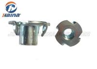 China Zinc Plated Haina Custom Fasteners Square Head Gr 4.8 Tee Nut / T Nut With 4 Prong for sale
