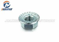 China Hexagon Serrated Flange Lock Nut Yellow Zinc Plated For Pipeline Connection for sale