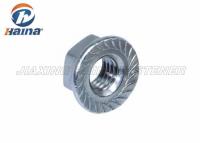 China Hexagon Serrated Flange Lock Nut Yellow Zinc Plated For Pipeline Connection for sale