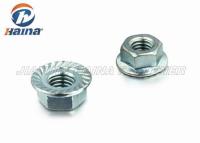 China Hexagon Serrated Flange Lock Nut Yellow Zinc Plated For Pipeline Connection for sale