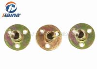 China Round T Nut Fasteners With Three Brad Hole , Stainless Steel Tee Nuts Iron Plated for sale
