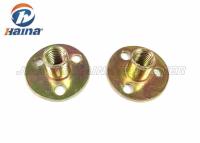China Round T Nut Fasteners With Three Brad Hole , Stainless Steel Tee Nuts Iron Plated for sale