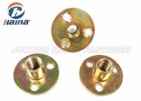 China Round T Nut Fasteners With Three Brad Hole , Stainless Steel Tee Nuts Iron Plated for sale