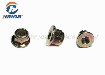 China Nylon Insert Hex Flange Nut M10 Carbon Steel Color Zinc Plated for sale