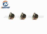 China Stock Hex Flange Nylon Insert Lock Nut M16 Carbon Steel Zinc Plated Finish for sale