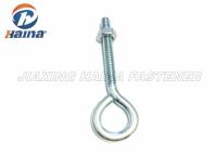 China Gr 4.8 M6 - M24 Full Thread Hook Blue White Zinc Plated Machinery Eye Bolt for sale