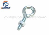 China Gr 4.8 M6 - M24 Full Thread Hook Blue White Zinc Plated Machinery Eye Bolt for sale