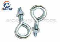 China Gr 4.8 M6 - M24 Full Thread Hook Blue White Zinc Plated Machinery Eye Bolt for sale