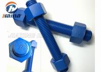 China ASTM A193 B7 carbon steel  Stud Blue Threaded Steel Bar Bolts and Nuts for sale