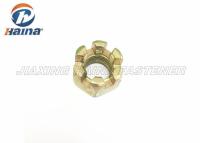 China Hex Slotted / Hex Head Nuts Metric Thread Zinc Plated , Hex Castle Nut Coarse Thread DIN 935 for sale