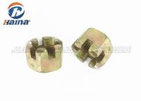 China Hex Slotted / Hex Head Nuts Metric Thread Zinc Plated , Hex Castle Nut Coarse Thread DIN 935 for sale