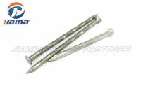 China Hardened #45 Steel Concrete Nails Checkered Head Spiral Shank For Cement Walls for sale