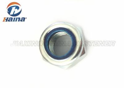 China DIN985 White Zinc Plated carbon steel nuts , Nylon Insert Lock Nut M16 for sale