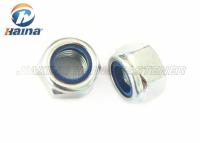 China DIN985 White Zinc Plated carbon steel nuts , Nylon Insert Lock Nut M16 for sale
