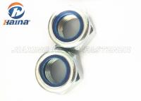 China DIN985 White Zinc Plated carbon steel nuts , Nylon Insert Lock Nut M16 for sale