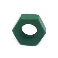 China A4 - 80 4.8 / 8.8 Gread Hex Head Nuts Carbon Steel Green PTFE Coated for sale