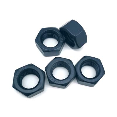 China 8 Grade Carbon Steel Black PTFE Coated Hex Head Nuts For OEM Service for sale