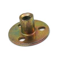 China Yellow Zinc Plated Round Base M10 T Type Tee Nut With 3 Hole Round Base for sale