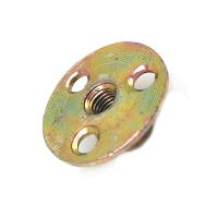 China Yellow Zinc Plated Round Base M10 T Type Tee Nut With 3 Hole Round Base for sale