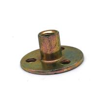 China Carbon Steel Size Zinc Plated Round Base T Nut Brad Hole Tee Nut for sale