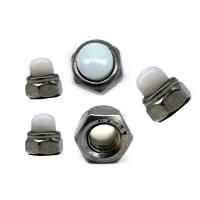 China OEM Stainless Steel Nuts SS304 / 316 Hexagon Domed White Nylon Cap Nuts for sale