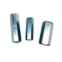 China DIN6334 Carbon Steel White Zinc Plated Polish Surface Hex Coupling Nut for sale