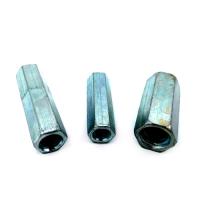 China DIN6334 Carbon Steel White Zinc Plated Polish Surface Hex Coupling Nut for sale