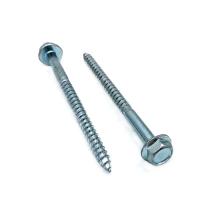 China Ss304 / 316 Stainless Self Tapping Screws Hex Flange Head White Zinc Plated for sale