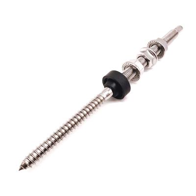 China SS304 M10 200mm 250mm Hanger Bolts With 3 Flange Nuts for sale