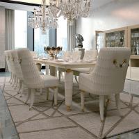 China Marble Rectangle White Solid Wood Frame Dining Table Luxury Home Furniture for sale