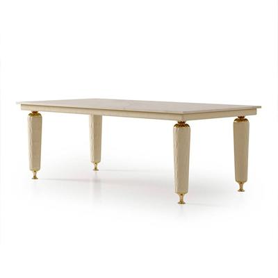 China Marble Rectangle White Solid Wood Frame Dining Table Luxury Home Furniture for sale
