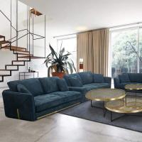 China OEM Luxury Living Room Furniture Sets Stainless Steel Decor Sofa Couch for sale