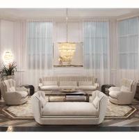 China Canap Titanium Solid Wood Frame Modern Sofa Sets Luxury Home Furniture for sale