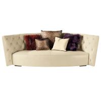 China OEM Luxury Living Room Furniture Sets Solid Wood Base Matted Leather Hollow Back Two Seat Sofa for sale