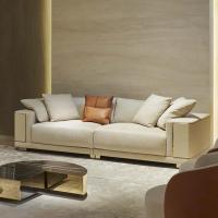 China Luxury Leather Living Room Furniture Italian Fabric Sectional Sofa Set for sale