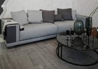 China Luxury Leather Living Room Furniture Italian Fabric Sectional Sofa Set for sale