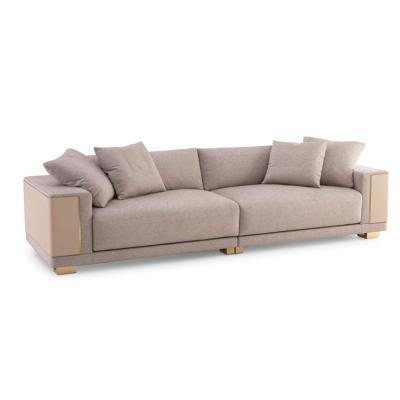 China Luxury Leather Living Room Furniture Italian Fabric Sectional Sofa Set for sale