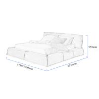 China Luxury Italian Style Bedroom Furniture Comfortable Matte Fabric Bed Set For Home for sale