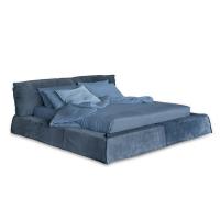 China Luxury Italian Style Bedroom Furniture Comfortable Matte Fabric Bed Set For Home for sale