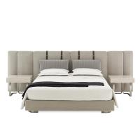 China Comfortable Matte Fabric Hotel Bed 1800 Х2000mm Solid Wood Frame for sale