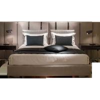 China Comfortable Matte Fabric Hotel Bed 1800 Х2000mm Solid Wood Frame for sale