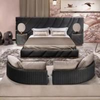 China Pine Matted Leather Luxury Beauty Bed Solid Wood Frame Queen Beds For Bedroom for sale