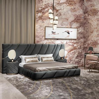 China Luxury Solid Wood Frame Comfortable Bed Set Furniture Bedroom for sale