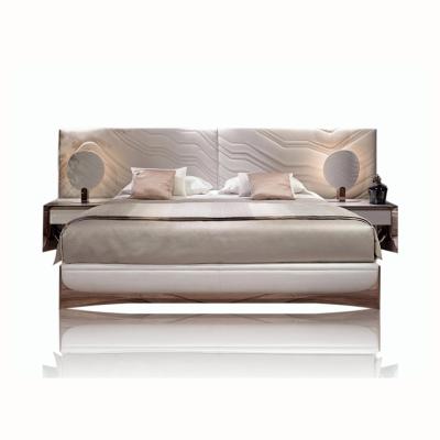 China Eco Friendly Modern Bedroom Furniture Sets Genuine Leather King Size Bed for sale